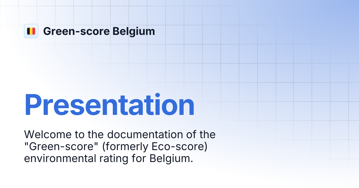 Presentation | EN | Green-score Belgium