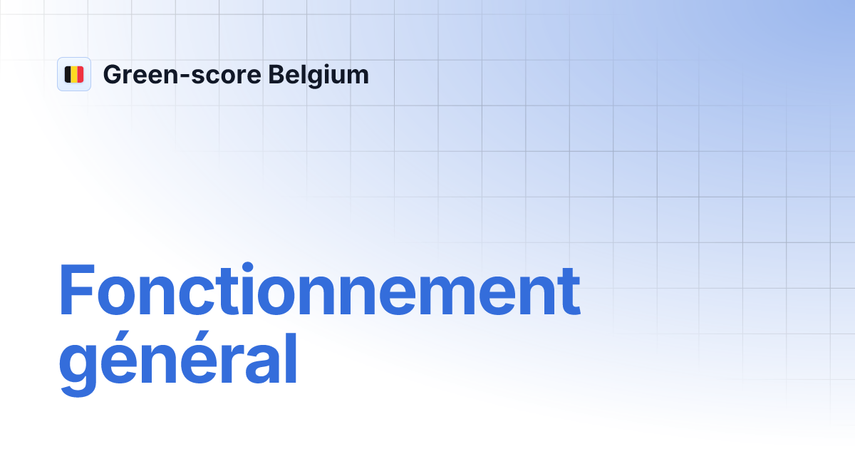 Fonctionnement général | Green-score Belgium